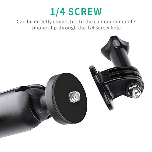 RUIGPRO 360°Motorcycle Bike Camera Holder Handlebar Mount Bracket 1/4 Metal Stand for GoPro Hero10/9/8/7/6/5/4 Action Cameras Accessory(Cool Ballhead Arm Super Clamp Mount Multi)