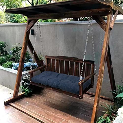 MAGPIE FABRICS Patio Bench Cushion 45"x18", Indoor/Outdoor Non-Slip Water Resistant Long Seat Pads, Tufted Loveseat Cushion for Swing, Settee, Window, Garden, Wicker, Front Porch (Navy Blue Textured)