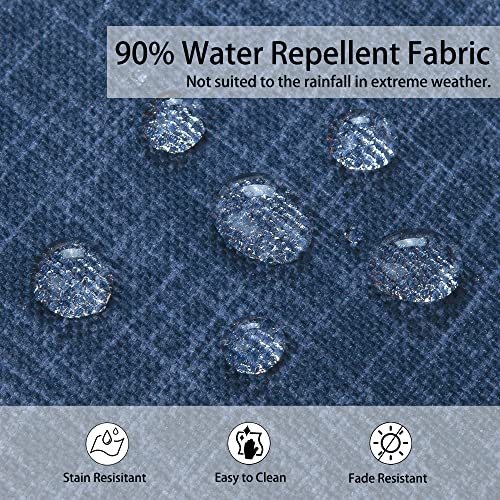 MAGPIE FABRICS Patio Bench Cushion 45"x18", Indoor/Outdoor Non-Slip Water Resistant Long Seat Pads, Tufted Loveseat Cushion for Swing, Settee, Window, Garden, Wicker, Front Porch (Navy Blue Textured)