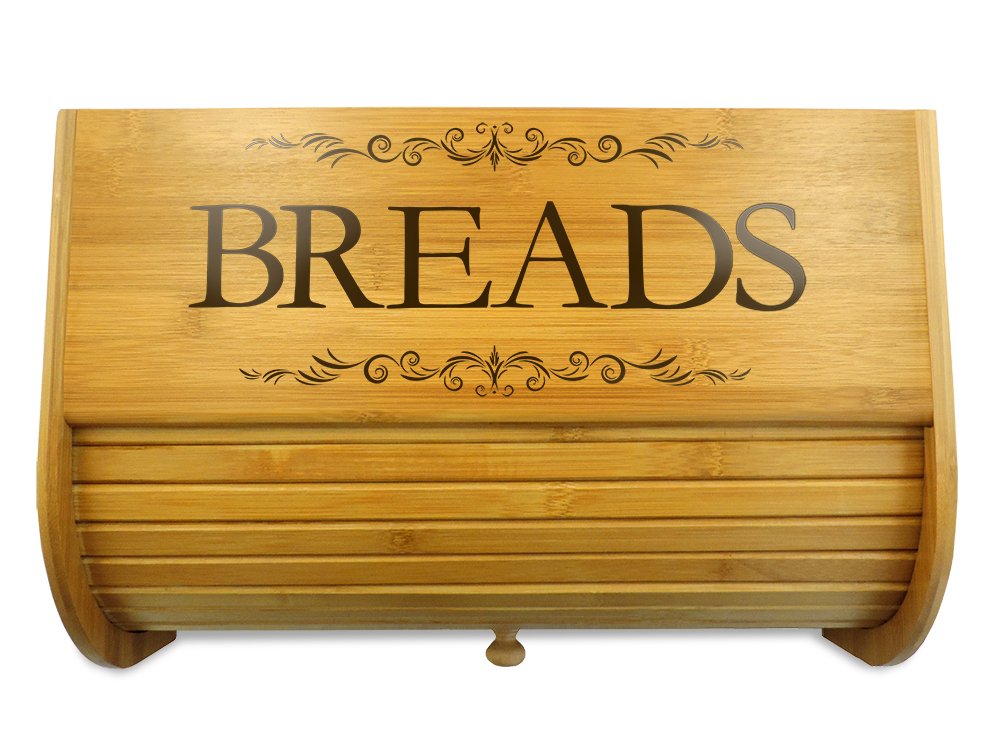 Cookbook People Original Rolltop Bread Box Bamboo Storage Bin