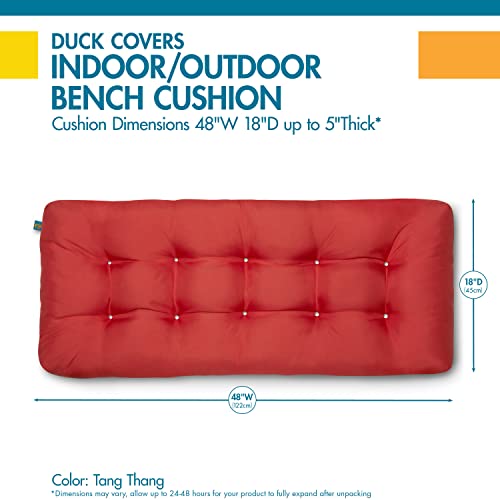 Duck Covers Water-Resistant Indoor/Outdoor Bench Cushion, 48 x 18 x 5 Inch, Tang Thang, Patio Bench Cushion