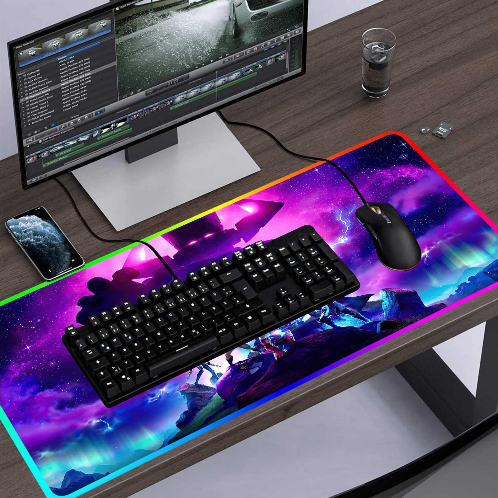 RGB Large Gaming Mouse Pad Galactus Skin,12 Lighting Modes & Non-Slip Rubber Base Mousepad-Long Glowing Laptop Desk Pad,Computer Keyboard and Mice Combo Pads Mouse Mat-31.5X15.7