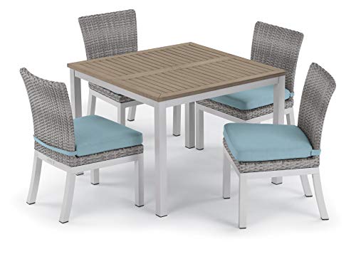 Oxford Garden Argento TVWSCR2IB Side Chair β Resin Wicker Oxford Garden Argento - Ice Blue Cushion - Set of 2