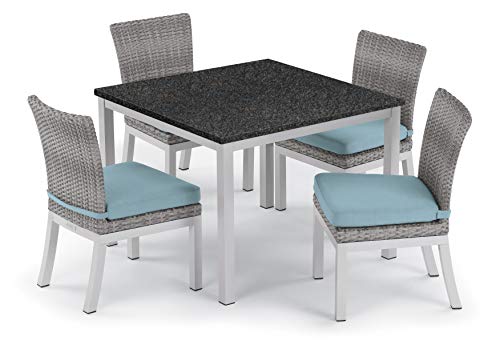 Oxford Garden Argento TVWSCR2IB Side Chair β Resin Wicker Oxford Garden Argento - Ice Blue Cushion - Set of 2