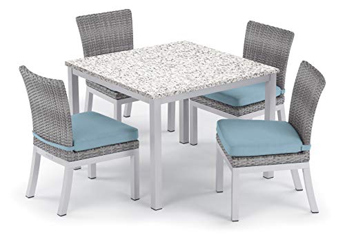 Oxford Garden Argento TVWSCR2IB Side Chair β Resin Wicker Oxford Garden Argento - Ice Blue Cushion - Set of 2
