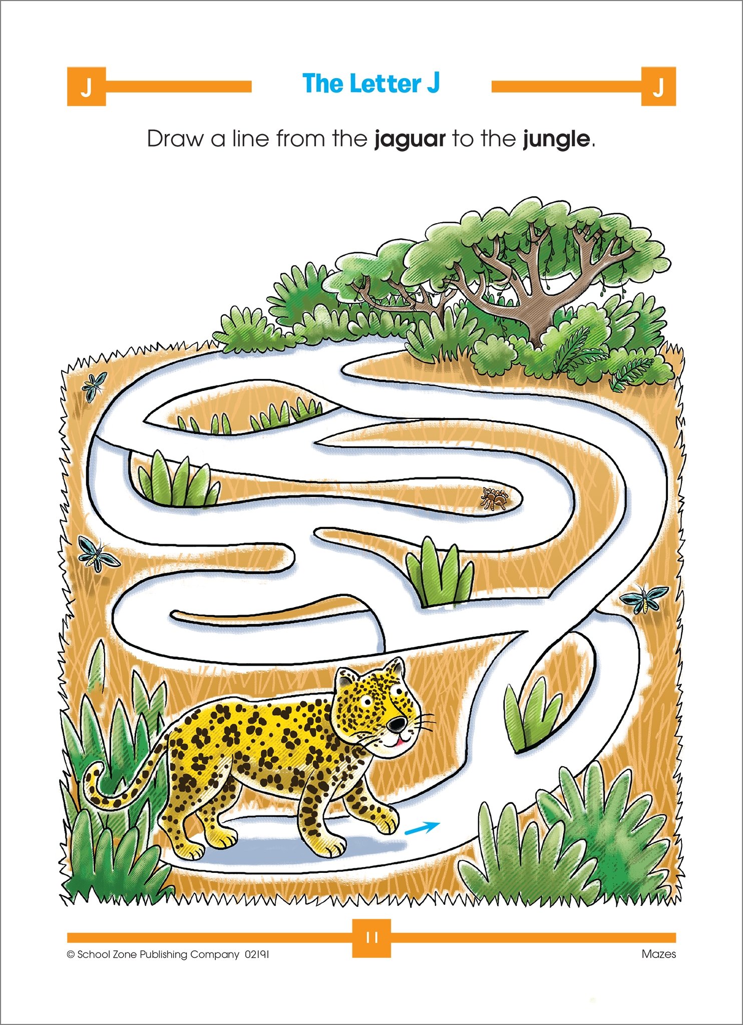 School Zone - Mazes Animals Workbook - Ages 4 to 6, Preschool, Kindergarten, Puzzles, Alphabet, Animal Names, Colorful Pictures, Problem-Solving, and More (School Zone Activity ZoneĀ® Workbook Series)