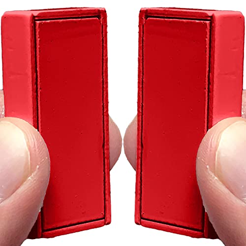 Magnetic Flag/Curtain Weights 8 Pack of Waterproof Magnets + Carrying Case, Great For Stopping American Flag Tangles, Clip On Bottom, Heavy Duty Works Outdoor To Stop Wind (Red)…