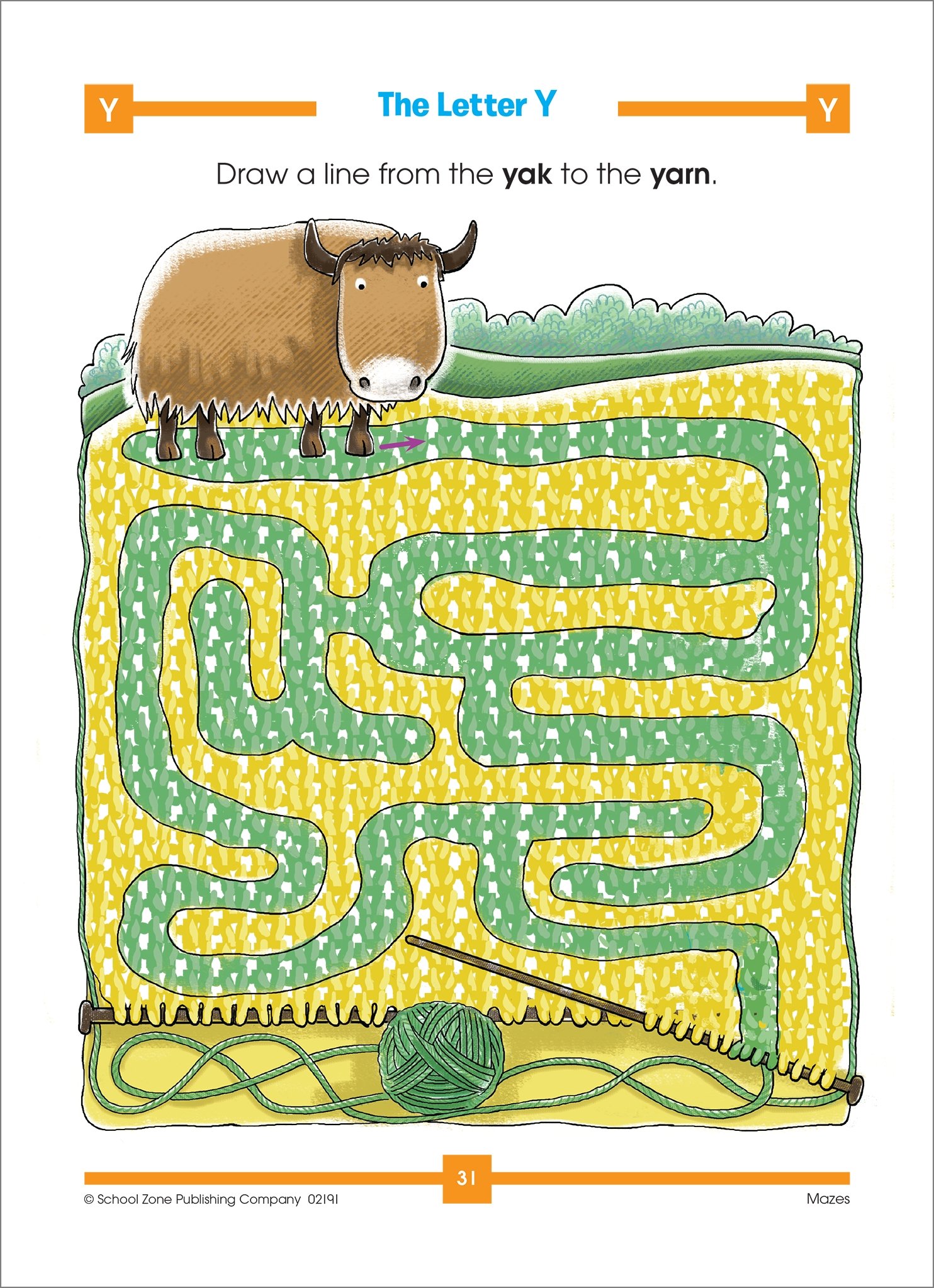 School Zone - Mazes Animals Workbook - Ages 4 to 6, Preschool, Kindergarten, Puzzles, Alphabet, Animal Names, Colorful Pictures, Problem-Solving, and More (School Zone Activity ZoneĀ® Workbook Series)