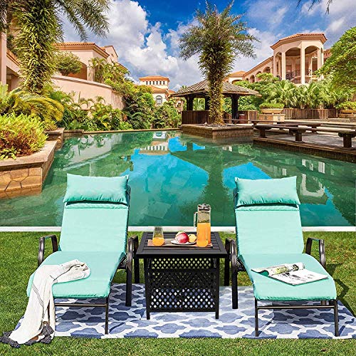 Omelaza Outdoor Patio Bistro Coffee Table Side Table with 1.57" Umbrella Hole, Small Metal Square, for Garden, Pool, Deck, Black