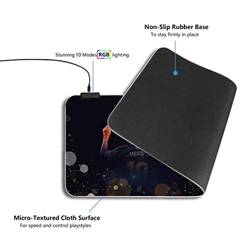 Champion World Cup RGB Soft Gaming Mouse Pad Large Oversized Glowing Led Extended Mousepad Non-Slip Rubber Base Computer Keyboard Pad Mat
