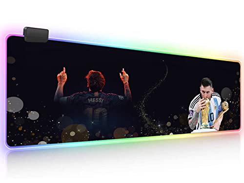 Champion World Cup RGB Soft Gaming Mouse Pad Large Oversized Glowing Led Extended Mousepad Non-Slip Rubber Base Computer Keyboard Pad Mat