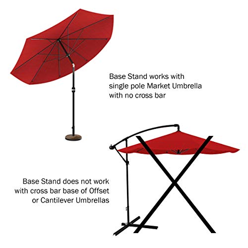 Pure Garden 50-LG1210 Outdoor Umbrella Base β Heavy-Duty Resin and Cement 34LB Weighted Patio Shade Stand for Deck, Backyard, or Poolside Use (Bronze), 1.5"-1.8"
