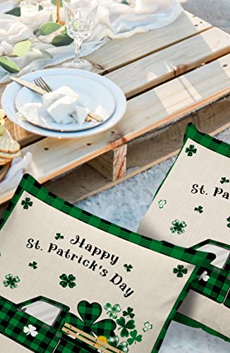 Outdoor Pillows 16x16 Waterproof Outdoor Pillow Covers, St Patrick's Day Shamrock Truck Polyester Throw Pillow Covers Garden Cushion Decorative Case for Patio Couch Decoration Set of 2, Spring Clovers
