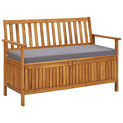 DGZLIIO Modern Rustic Patio Furniture, Outdoor Benches, Patio Storage Bench 47.2" Solid Acacia Wood Suitable for Patio Furniture, Front Porch Decoration and Outdoor Seating.