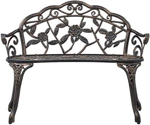 TTY Store Patio Garden Bench Park Bench Loveseats for Outdoor Porch, Patio, Lawn, Balcony, Backyard and Indoor Metal Material Bench
