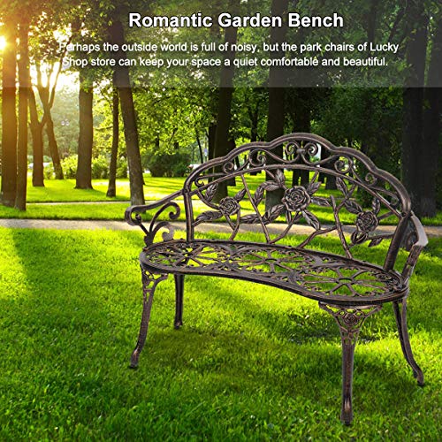 TTY Store Patio Garden Bench Park Bench Loveseats for Outdoor Porch, Patio, Lawn, Balcony, Backyard and Indoor Metal Material Bench