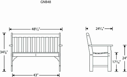 POLYWOOD Vineyard 48" Bench (White)