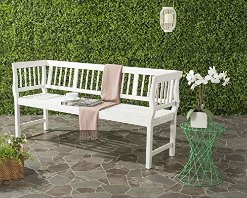 Safavieh PAT6732C Outdoor Collection Brentwood Bench, Antique/White