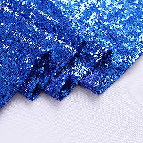 TRLYC Sequin Curtains Backdrops Glitter Royal Blue Backdrop 2 Panels 2FTx8FT