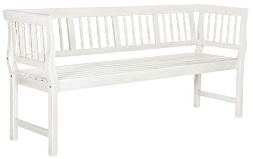 Safavieh PAT6732C Outdoor Collection Brentwood Bench, Antique/White