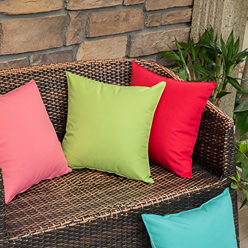 MIULEE Pack of 2 Decorative Outdoor Waterproof Pillow Covers Square Garden Cushion Sham Throw Pillowcase Shell for Patio Tent Couch 20x20 Inch Red