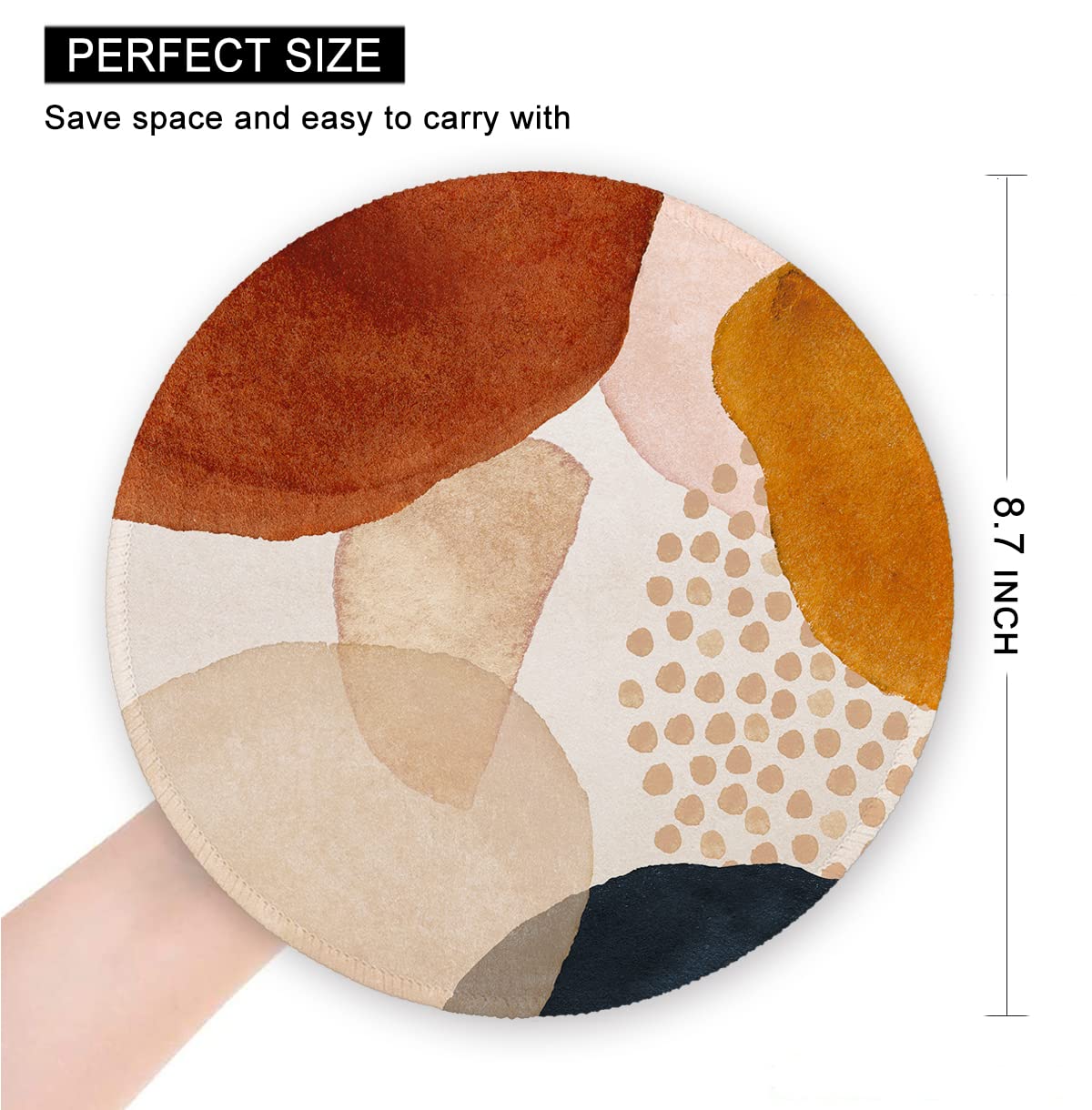 Auhoahsil Mouse Pad, Abstract Art Round Non-Slip Rubber Mousepad with Stitched Edges for Wireless Mouse Laptop Computer Gaming Office Travel Men Women Kids, Cute Design, 8.7 x 8.7 in, Stones