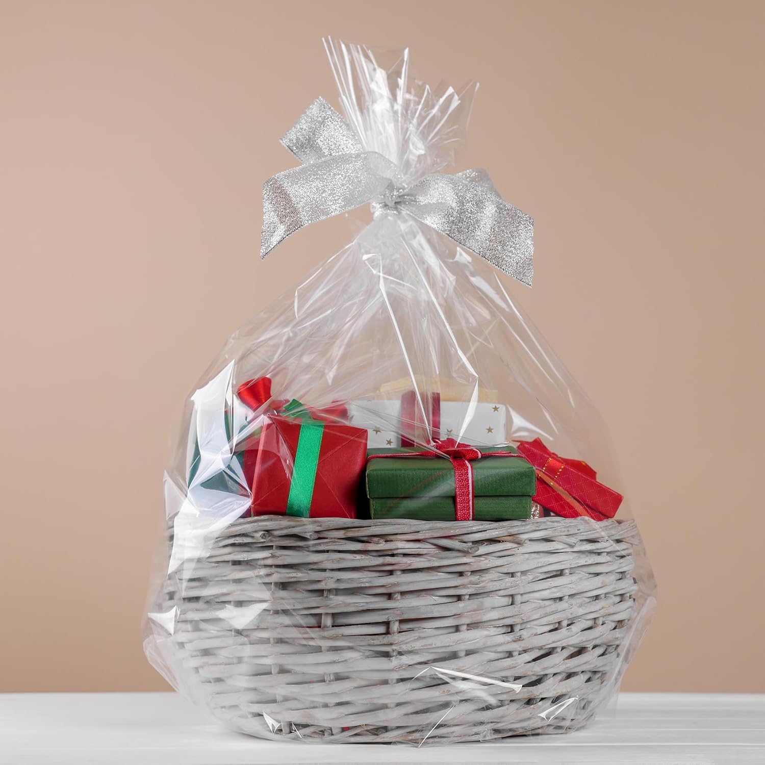 Shrink Wrap Bags for Gift Baskets, 24x30 inches Clear PVC Heat Gift Basket Shrink Bags 20Pack