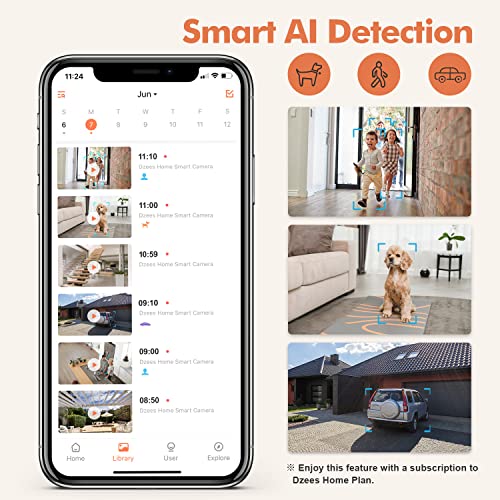Security Cameras Wireless Outdoor, Dzees 2K Solar Powered Outdoor Security Cameras with Siren & Spotlight, 2.4G WiFi Wireless Surveillance Cameras for Home Security, Color Night Vision/2-Way Talk/IP66