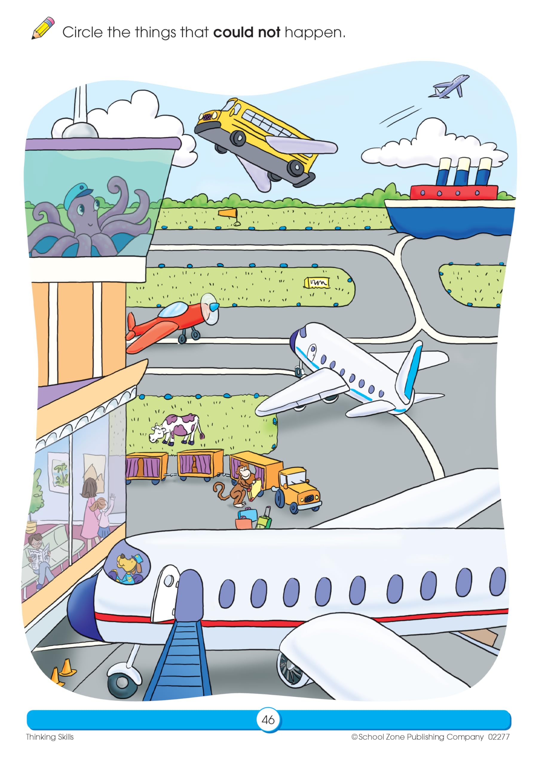 School Zone - Thinking Skills Workbook - 64 Pages, Ages 3 to 5, Preschool to Kindergarten, Problem-Solving, Logic & Reasoning Puzzles, and More (School Zone Get Ready!™ Book Series)