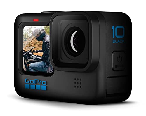 GoPro HERO10 (Hero 10) Black - Waterproof Action Camera with Front LCD and Touch Rear Screens, GP2 Engine, 5K HD, 23MP Photos, Live Streaming, 64GB Card, 50 Piece Accessory Kit and 2 Extra Batteries
