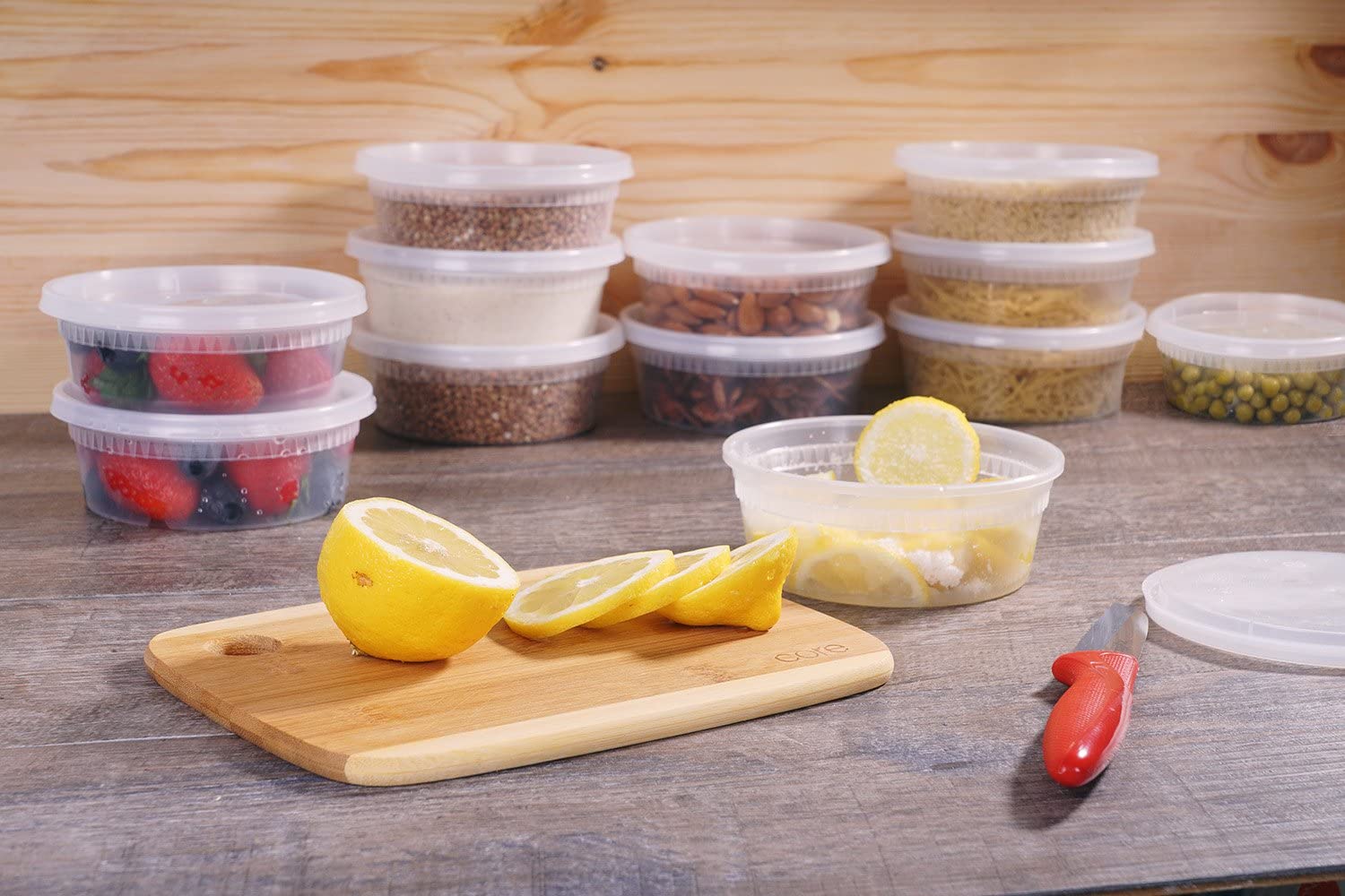[TashiBox] 8 oz food storage deli containers with lids - 40 sets