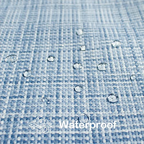 Kevin Textile Pack of 2 Decorative Outdoor Waterproof Pillow Covers Garden Cushion Sham Throw Pillowcase Shell for Patio Tent Couch 12x20 Inch Light Blue