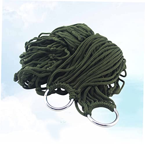 CLISPEED Hammock Swing Mesh Garden Hammock Camping Picnic Dark Swing Amy Hammocks Bed Travel Hanging Rope Net for Green Hunting Sleeping Outdoor Comfortable Leisure Indoor Nylon Beds Hiking Amacas