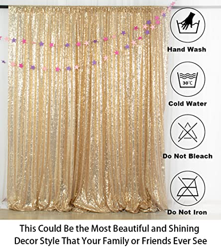 PHOTOBOOTH Backdrop -4FTx7FT-Light Gold-Sequin backdrops, Sequin Fabric,Wedding backdrops,Rust Backdrop,Sequin Curtains,Photography Backdrop (Light Gold)