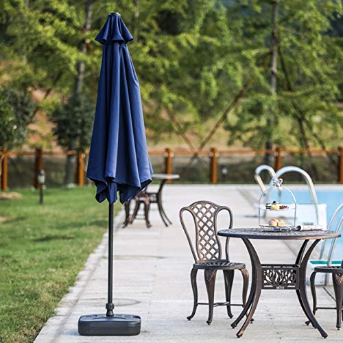 LOKATSE HOME Table Outdoor Market Patio Umbrella, 9 Feet Garden Umbrella with Crank, 6Ribs (Blue)