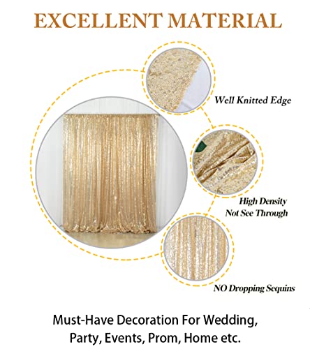 PHOTOBOOTH Backdrop -4FTx7FT-Light Gold-Sequin backdrops, Sequin Fabric,Wedding backdrops,Rust Backdrop,Sequin Curtains,Photography Backdrop (Light Gold)