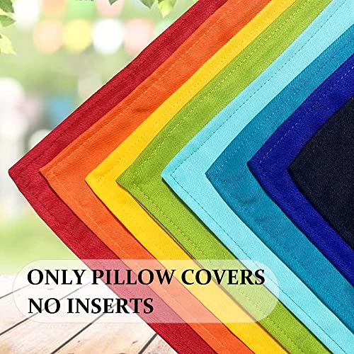 SOFJAGETQ Pack of 4 Green Decorative Outdoor Waterproof Pillow Covers for Patio Furniture Pillow Cases, 18"x18", Apple Green