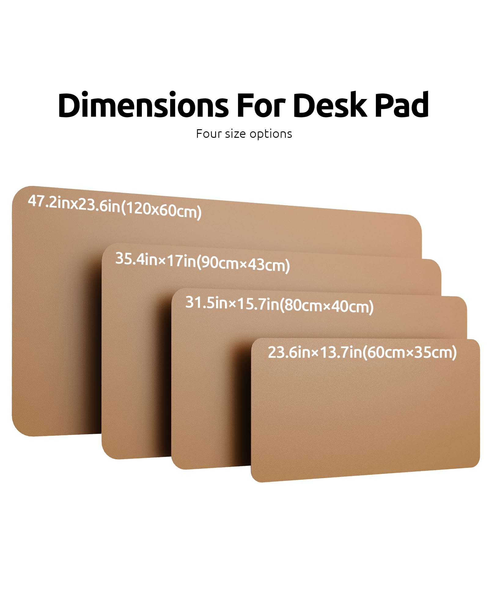 YSAGi Leather Desk Pad Protector, Office Mat, Large Mouse Pad, Non-Slip PU Blotter, Laptop Waterproof Writing for and Home (23.6" x 13.8", Khaki)