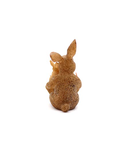 NW Wholesaler Miniature Rabbit Mama Reading Book to her Baby Bunny - Figurine for Fairy Gardens and Garden Decor