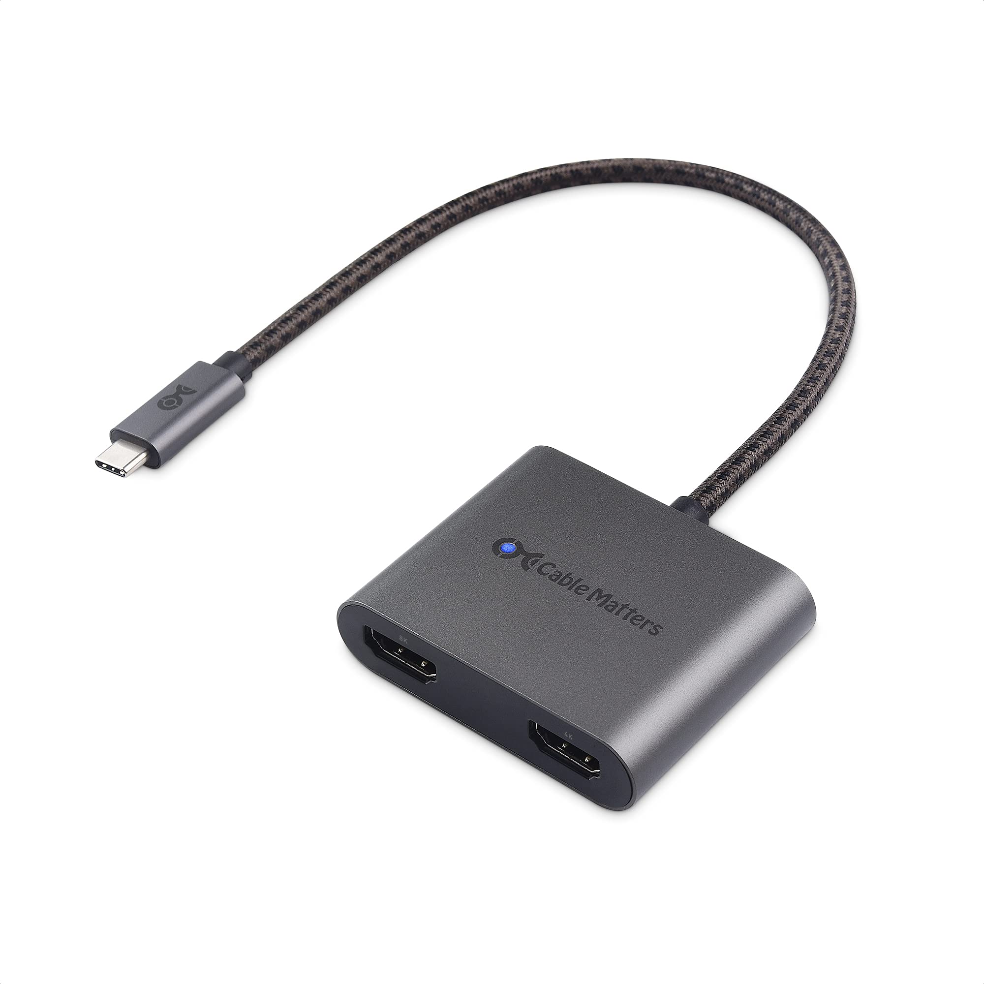 Cable Matters USB-C to HDMI Adapter, 8K or Dual 4K @60Hz, Gray