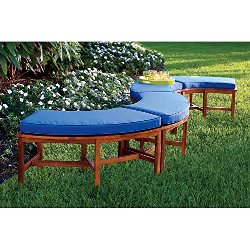 Solid Wood Fire Pit Curved Bench 44" Outdoor Garden Patio