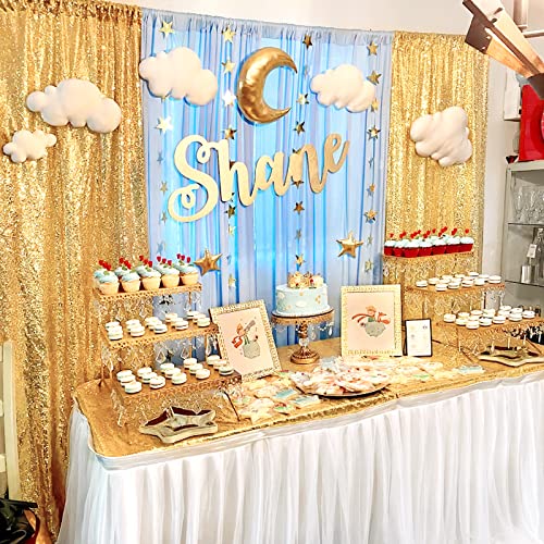 B-COOL Gold Sequin Backdrop Curtain Gold Curtains 2 Packs 2ftx8ft Gold Drapes for Backdrop Gold Backdrop Curtains for Parties Holiday Baby Shower Photography Stage