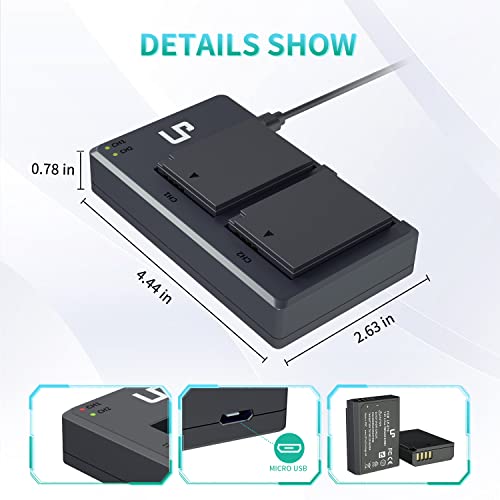 LP-E10 Battery Charger Pack, LP 2-Pack Battery & Dual Slot Charger, Compatible with Canon EOS Rebel T7, T6, T5, T3, T100, 4000D, 3000D, 2000D, 1500D, 1300D & More (Not for T3i T5i T6i T6s T7i)