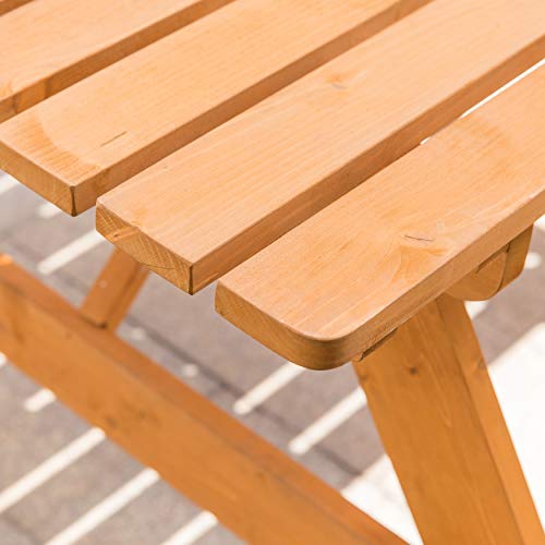 Gardenised, Stained A-Frame Outdoor Patio Deck Garden Picnic Table