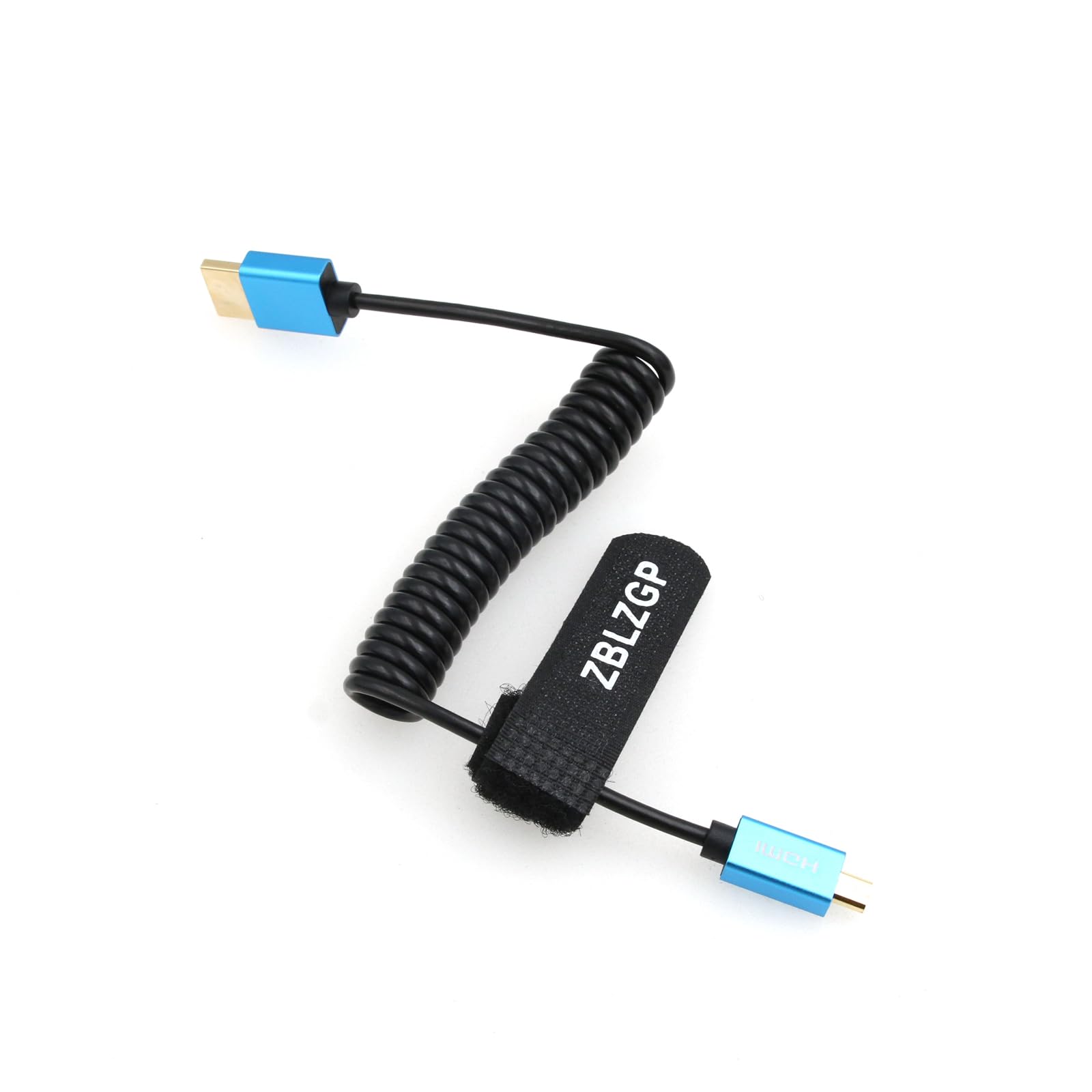 ZBLZGP 8K HDMI to HDMI 2.1 Coiled Cable High Speed Male for PS4 PS5 RTX 3080 eARC HDR Video Cable PC Laptop TV Box (Micro HDMI to HDMI)
