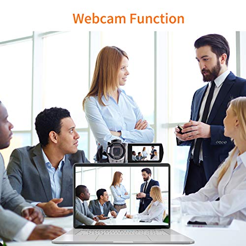 kicteck Video Camera Camcorder Digital Camera Recorder Full HD 1080P 15FPS 24MP 3.0 Inch 270 Degree Rotation LCD 16X Zoom Camcorder with 2 Batteries(604s)