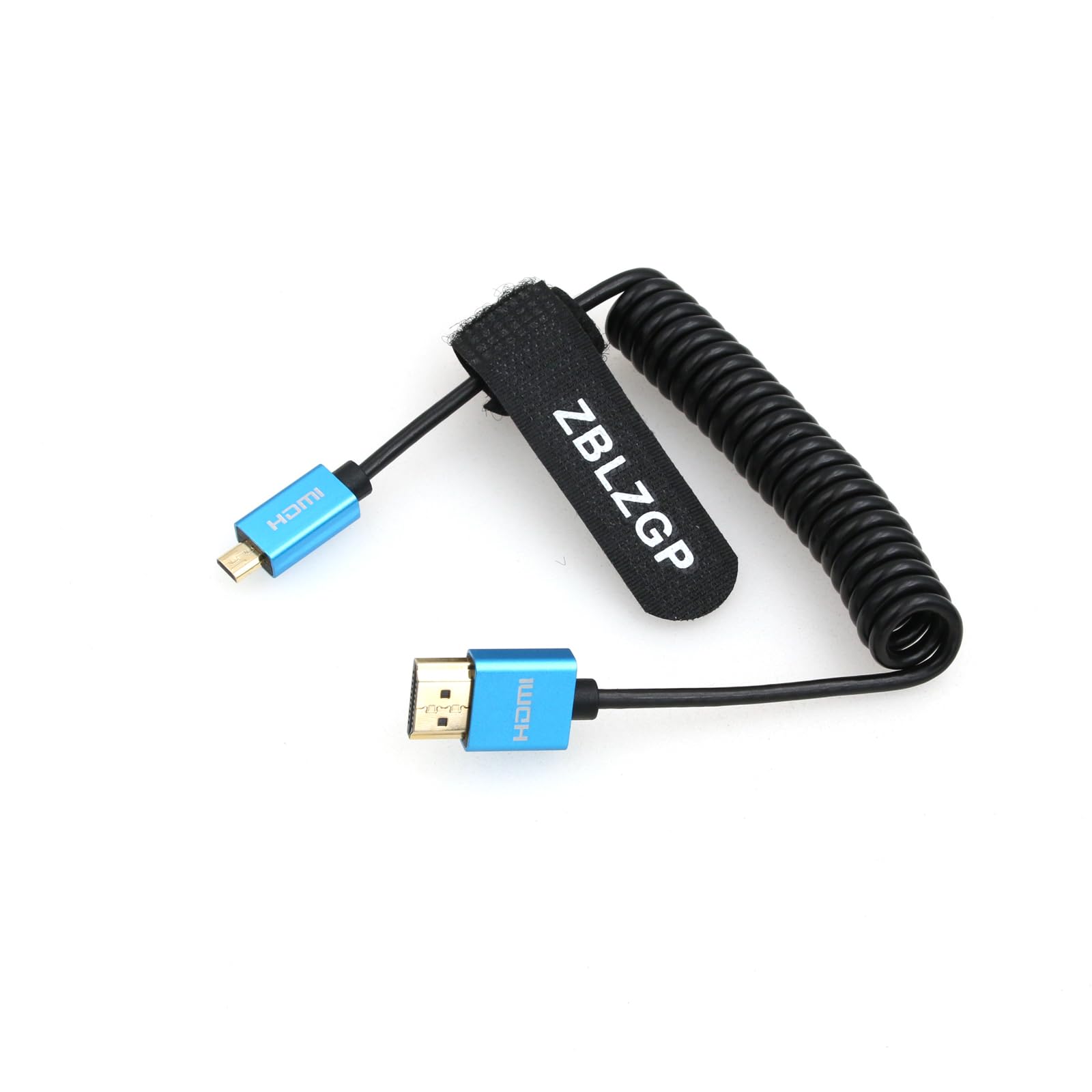 ZBLZGP 8K HDMI to HDMI 2.1 Coiled Cable High Speed Male for PS4 PS5 RTX 3080 eARC HDR Video Cable PC Laptop TV Box (Micro HDMI to HDMI)