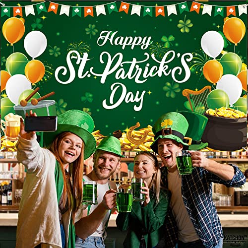 St Patricks Day Decorations for The Home, Happy Saint St Patrick‘s Day Decorations Banner Backdrop 72x44 Inch, Shamrock Irish Luck Day Saint Backdrop Party Supplies
