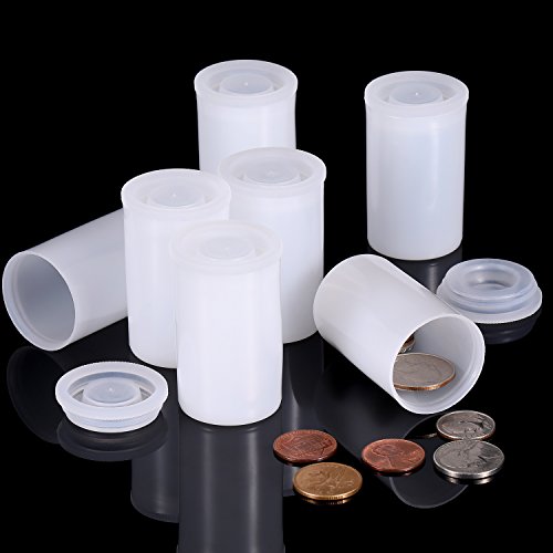 30 Pieces Plastic Film Canister Holder, 35 mm Empty Camera Reel Containers, Storage Containers Case with Lids for Storing Small Accessories, Film, Keys, Coins, Art Beads (White)
