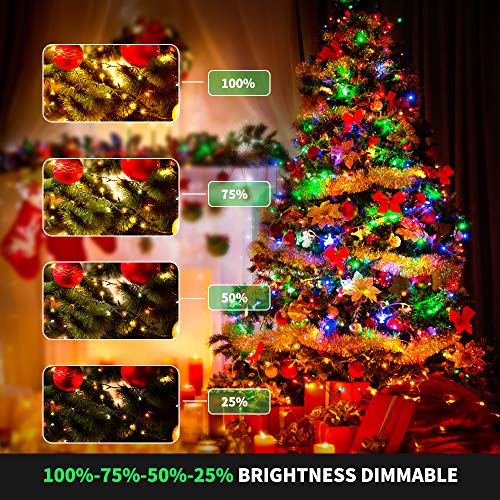 MZD8391 300LED Outdoor Solar String Lights with 8 Lighting Modes, 105 Feet Waterproof Solar Powered Lights for Indoor Outdoor Christmas Patio Garden Yard Wedding Party Tent Tree Decor, Warm White